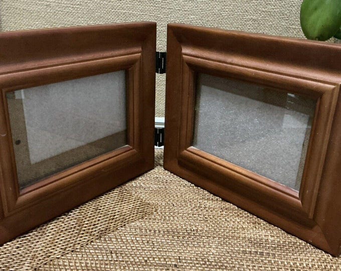 Vtg MCM Wood Side by Side Double Picture Frames for 4x6 - Etsy