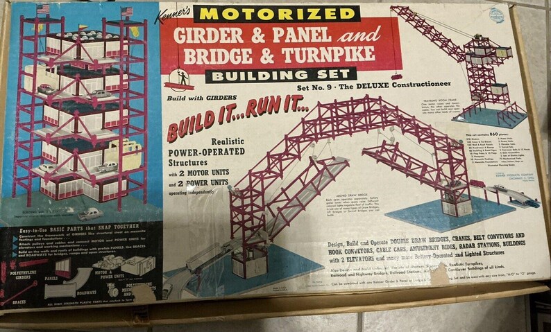 Kenner's Motorized Girder Panel Bridge Turnpike Building Set 1960 No. 9 ...