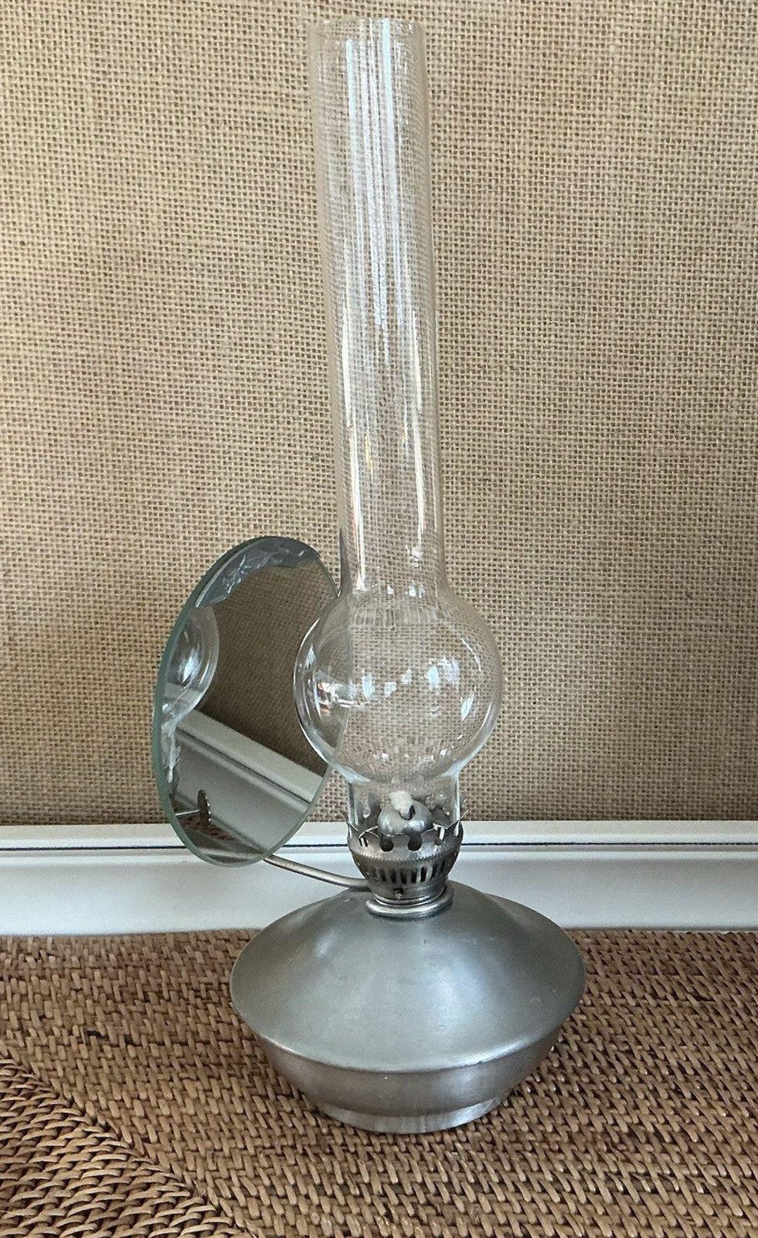 Vintage Pewter Oil Lamp W/mirror Connecticut House Pewters Inc - Etsy