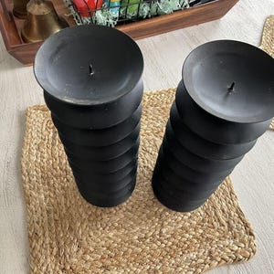 Metal Candlesticks Mid Century Black - Etsy