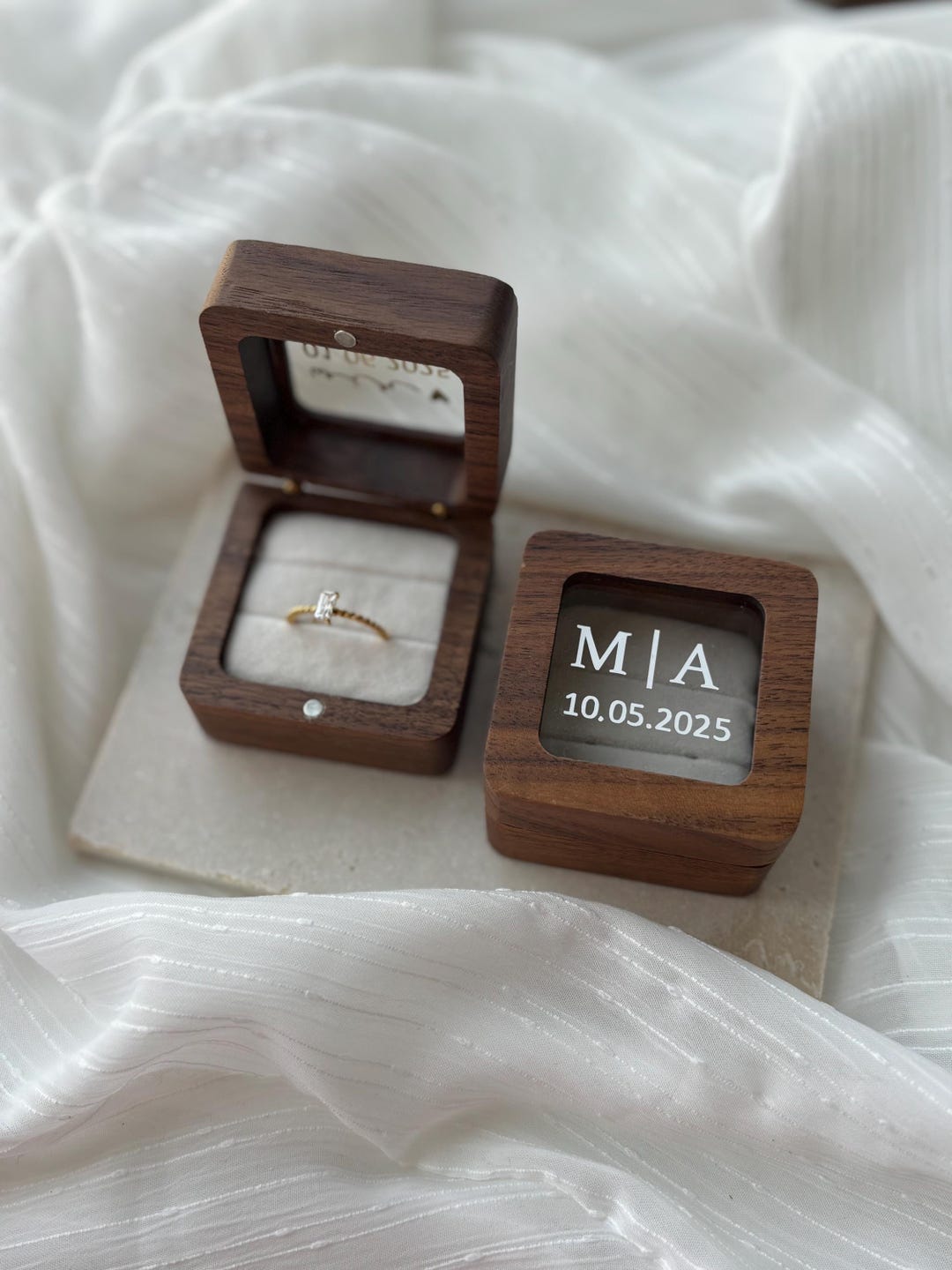 Personalized Ring Box | Box for Wedding Rings | Engagement Ring | Wood ...