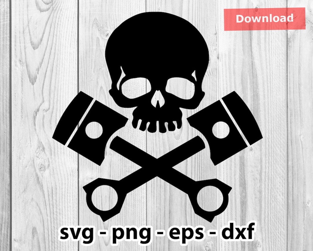 Skull Pistons Svg Png Dxf Eps Instant Download for Print Cut Cricut ...