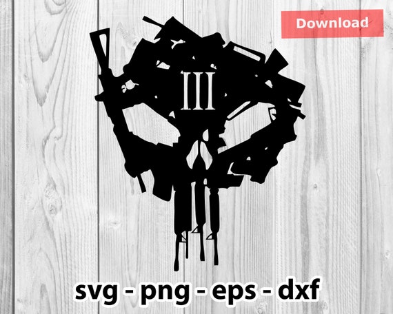 Skull Guns Svg Png Dxf Eps Instant Download for Print Cut - Etsy