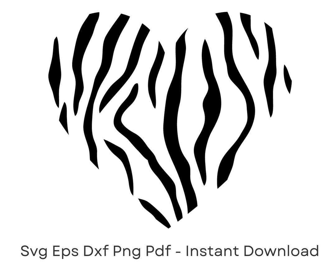 Zebra Love Heart Svg, Dxf Png Dxf, Zebra Svg, Zebra Pattern, Svg File ...