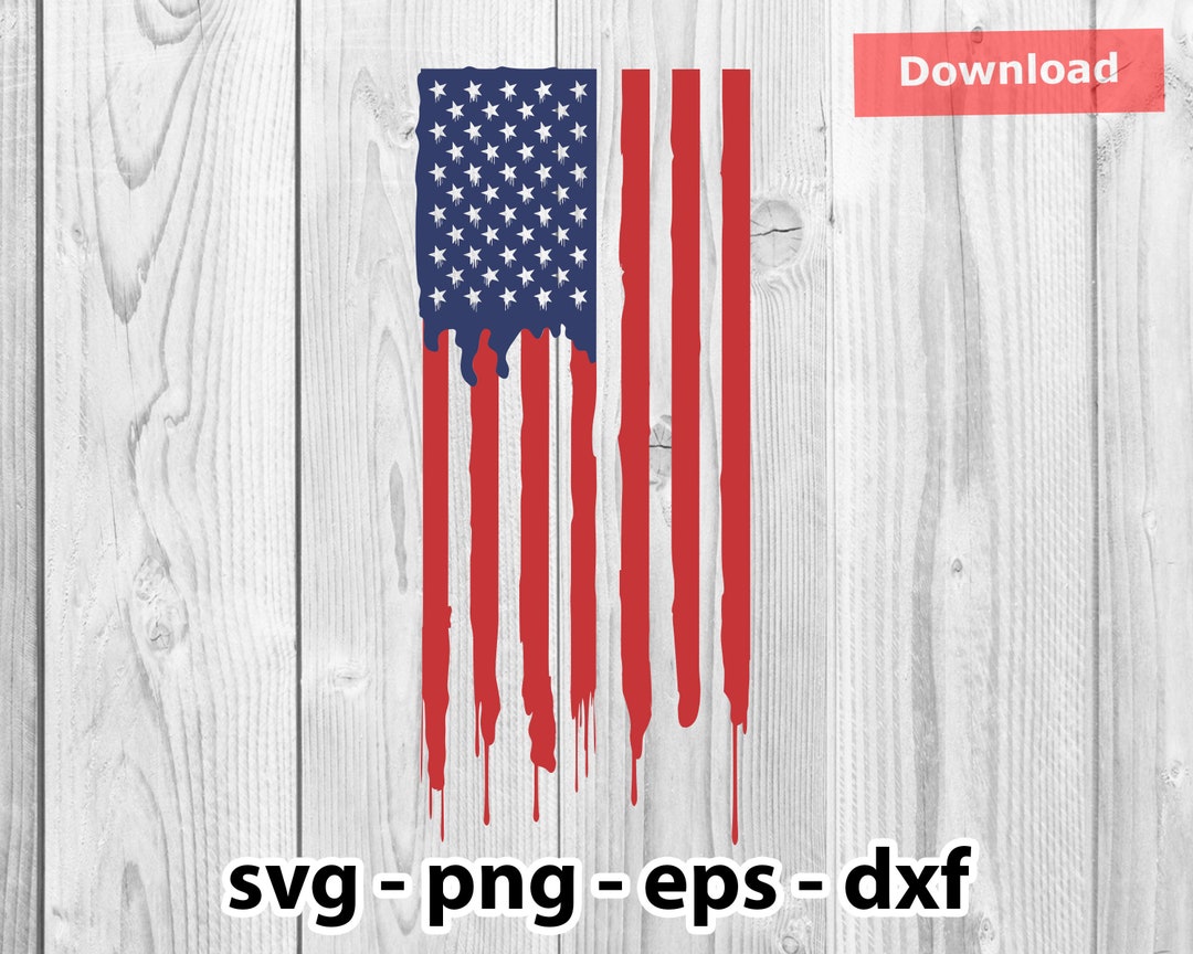 America USA Flag Blood Svg Png Dxf Eps Instant Download for Print Cut ...