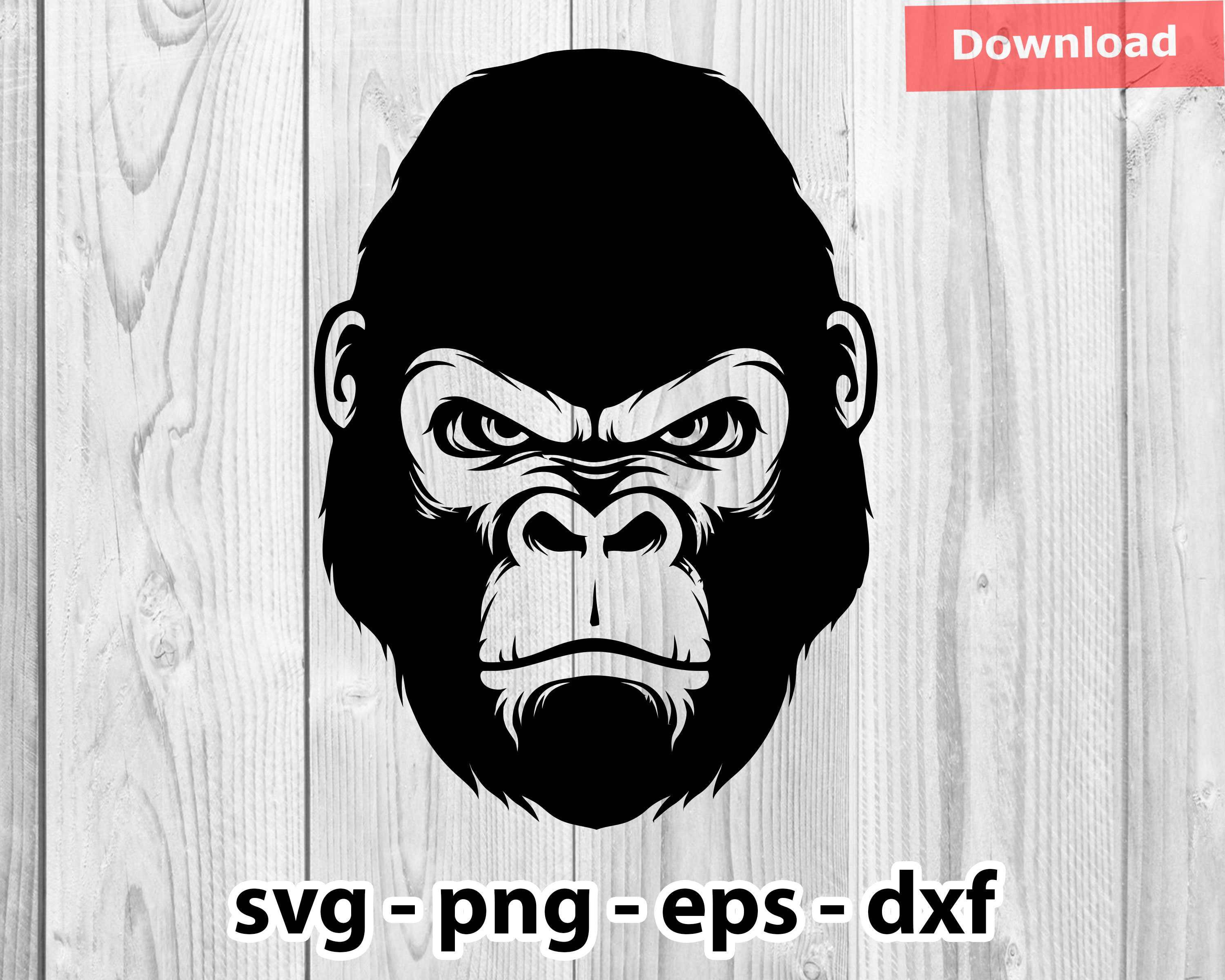 Angry Gorilla Face Stencil