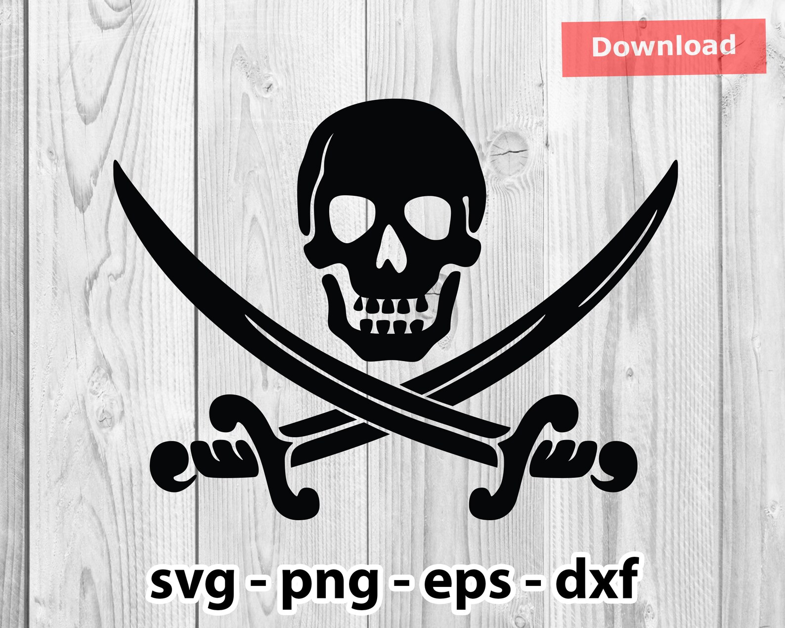 Pirate Skull Svg Png Dxf Eps Instant Download for Print Cut | Etsy
