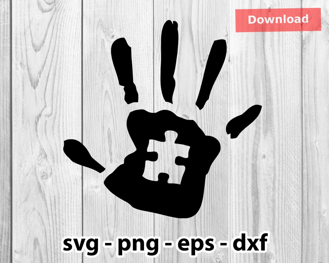 Autism Hand Print Svg Png Dxf Eps Instant Download for Print Cut ...
