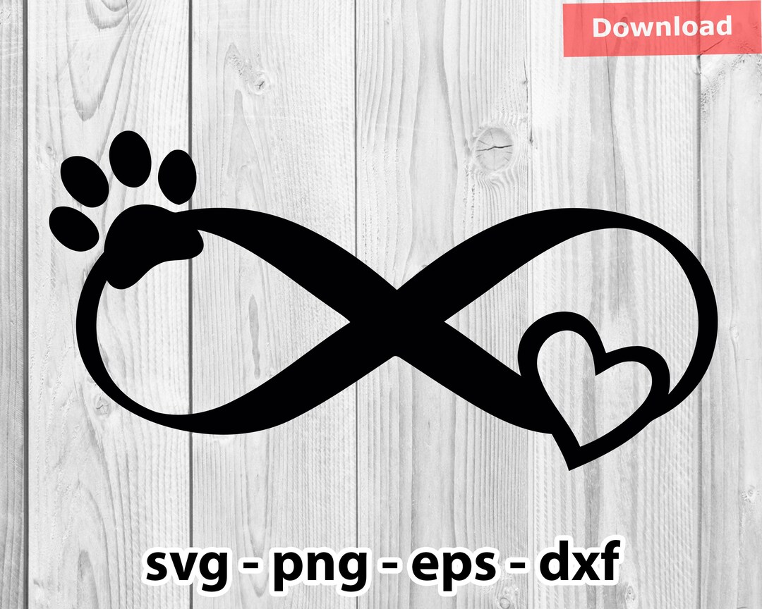 Love Heart Ribbon Cat Dog Paw Svg Png Dxf Eps Instant Download for ...