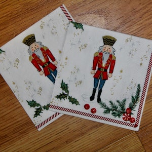 Christmas Nutcracker Napkins PAPER Cocktail Size Decoupage Art Journal ...