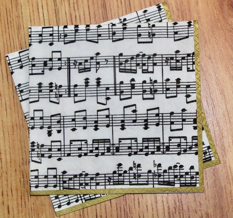Music Notes Napkins for Decoupage Set of Two 2 Paper - Etsy