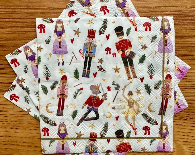 Nutcracker Ballet Paper Napkins Decoupage Art Journal Christmas ...