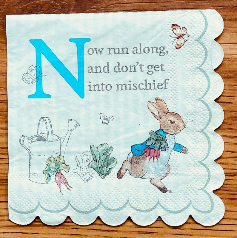 Peter Rabbit Bunny Cocktail-size PAPER Napkins for Decoupage - Etsy