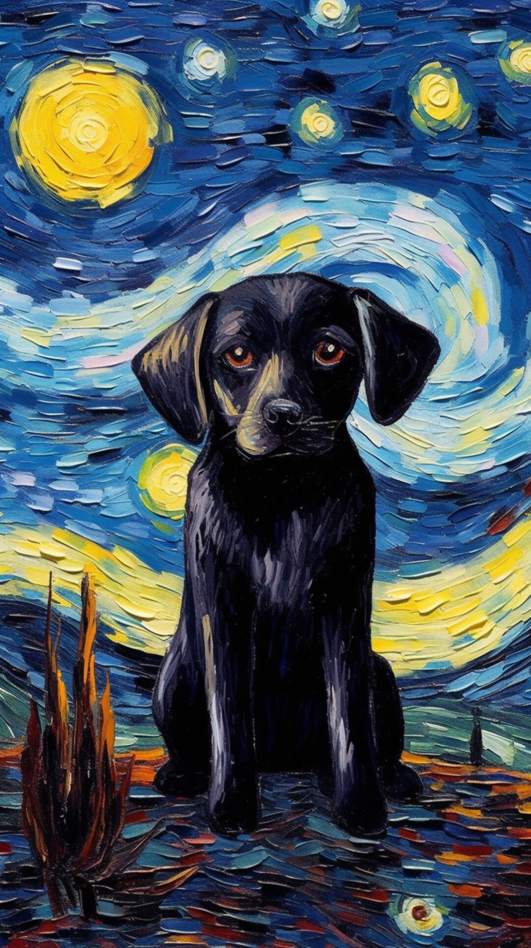 Black Labrador Retriever Memorial Print on Starry Night | Loss of Pet ...