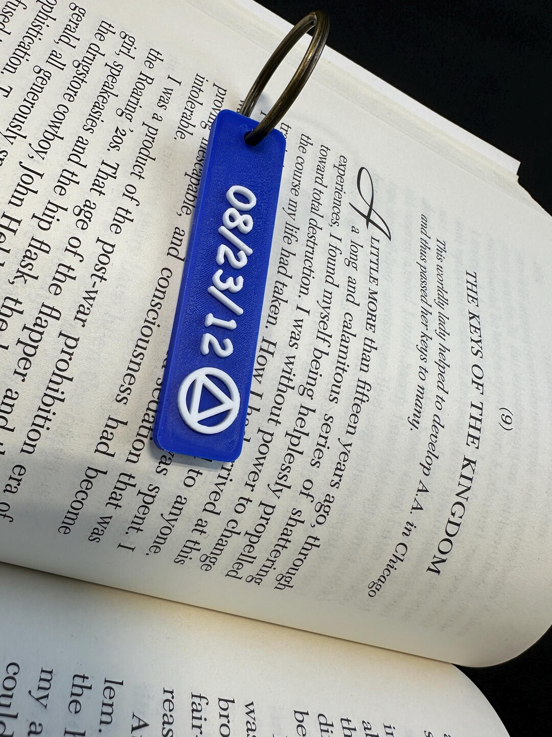 Alcoholics Anonymous AA Personalized Keychain 3D Printed Sobriety Date ...