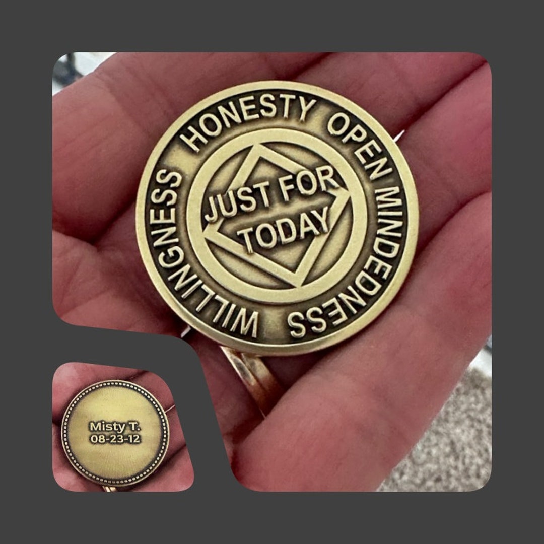 Personalized NA Medallion: Narcotics Anonymous Recovery Coin, Brass ...