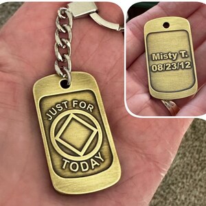 NA Keychain, Recovery Gifts, Just for Today, Personalized Name and ...