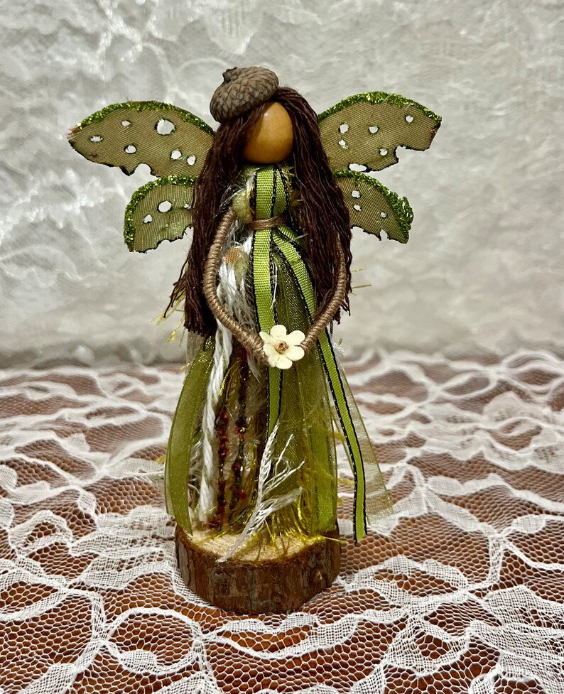 Pretty Boho Forest Angel With Acorn Hat - Etsy