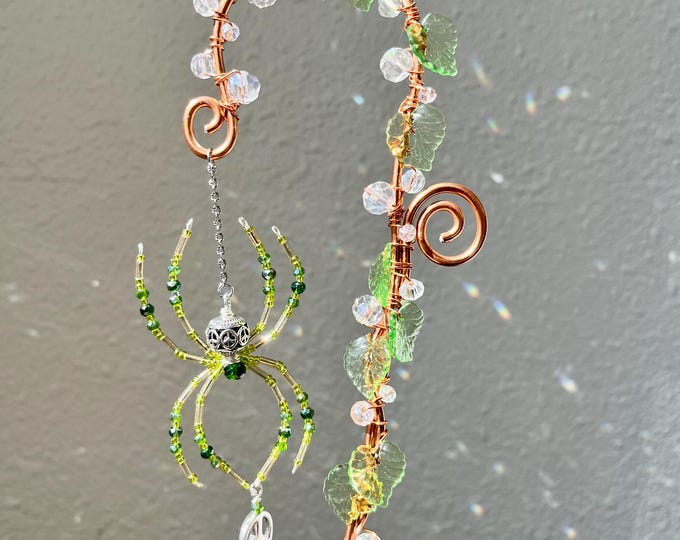 Copper Twisted Wire and Beaded Spider Plant Stake - Etsy