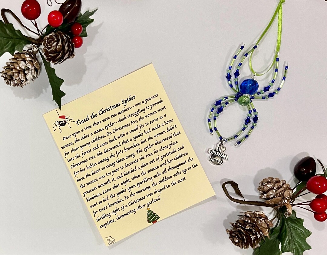 Football Christmas Spider With Story Card - Etsy