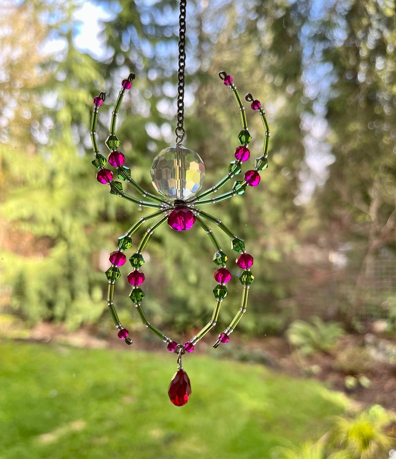 Crystal Beaded Spider Hanging Sun Catcher - Etsy