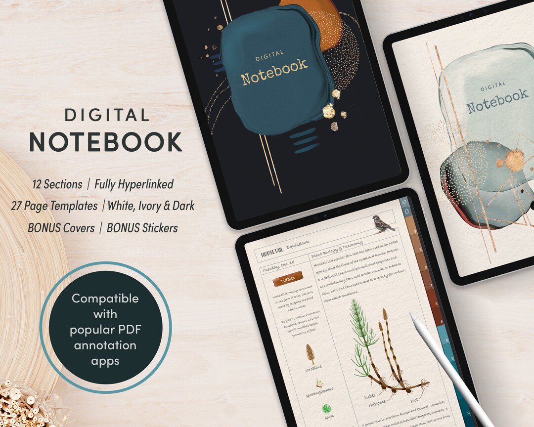 PREMIUM Digital Notebook for Goodnotes, Student Notebook, Meeting Notes ...