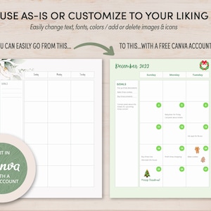 Undated Monthly Calendar, Printable Calendar, Month at a Glance ...