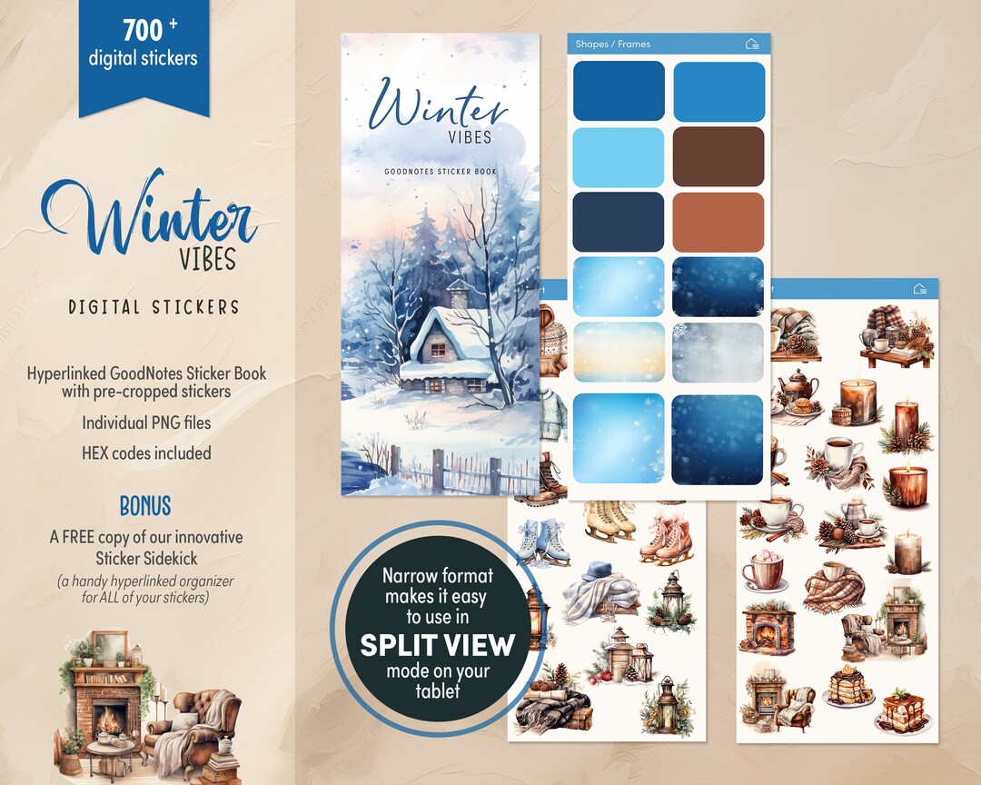 Winter Digital Stickers for Goodnotes, Notability Etc Pre-cropped ...
