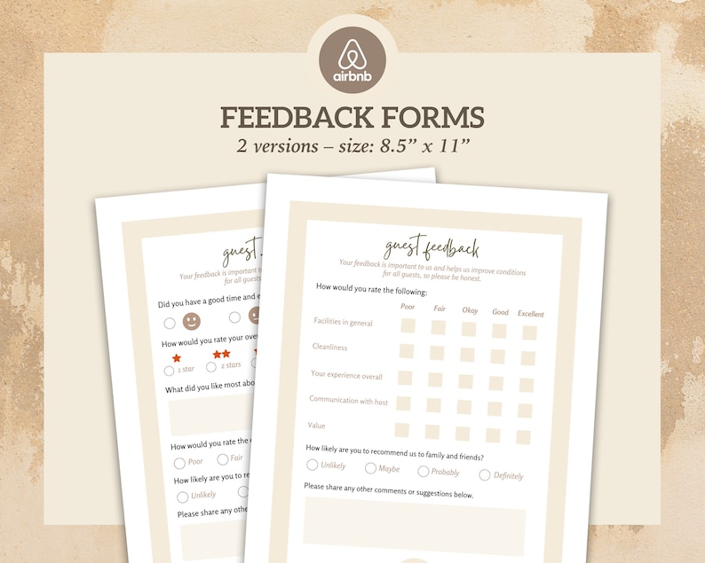 Guest Feedback Form Airbnb Feedback Form Airbnb Template - Etsy Australia Guest Feedback Form Airbnb Feedback Form Airbnb Template - Etsy Australia