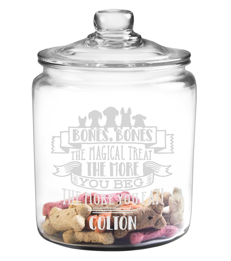 DOG TREAT JAR, Personalized 'bones, Bones the Magical Treat the More ...