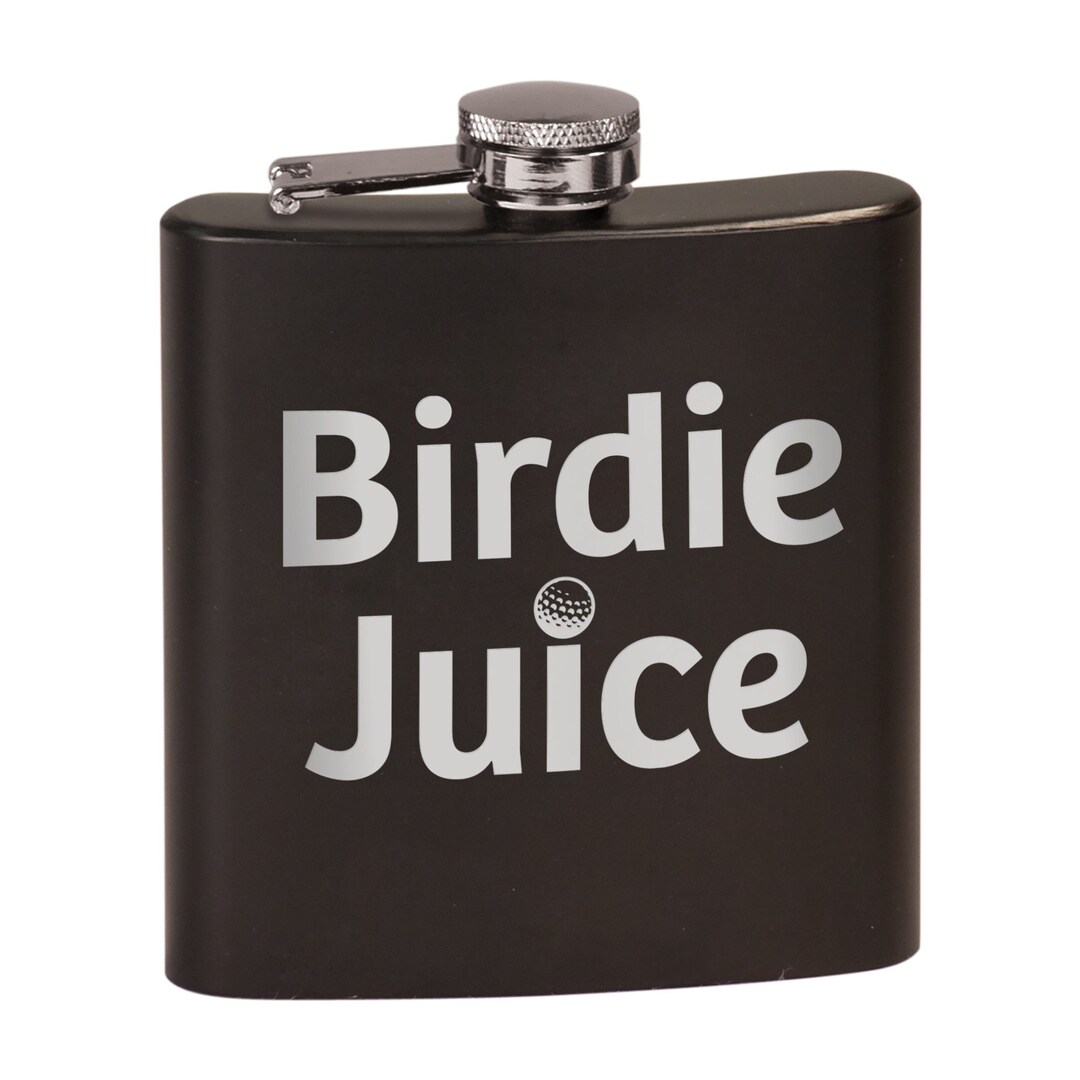 FUNNY GOLF GIFT Birdie Juice Matte Black Flask Set With Black - Etsy