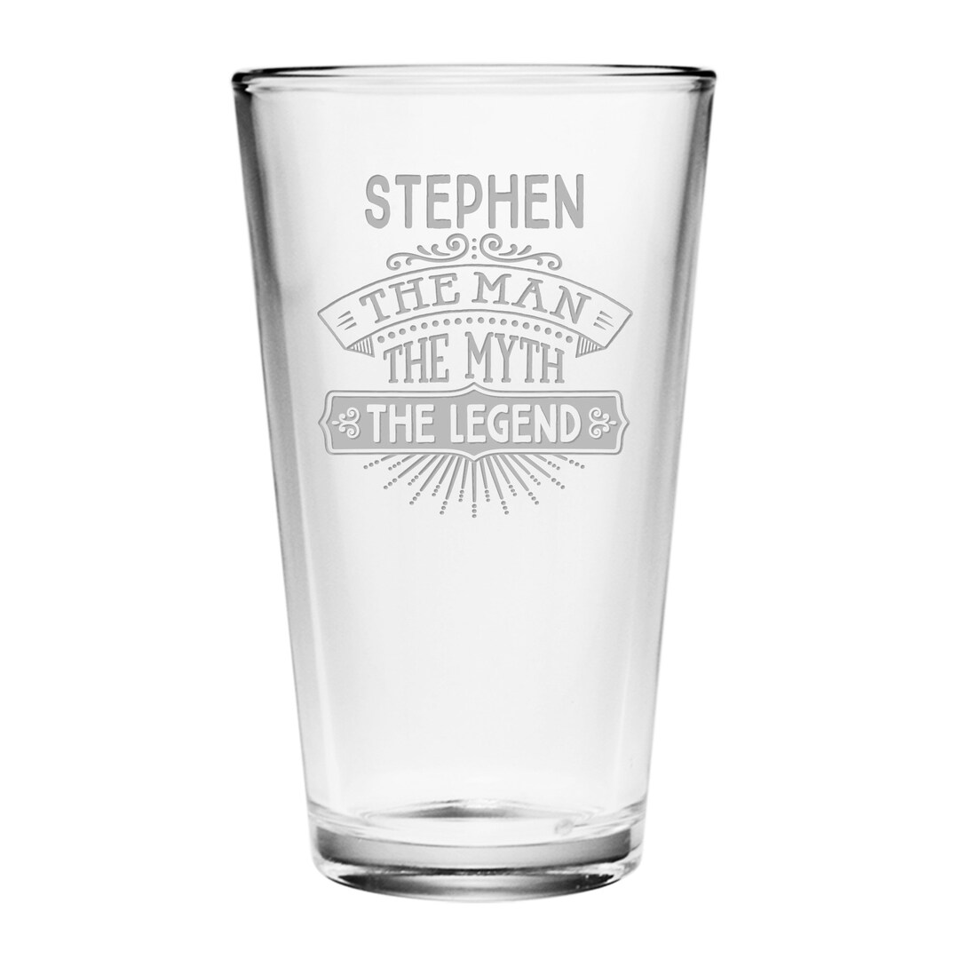 Personalized the Man the Myth the Legend Pint Glass - Etsy