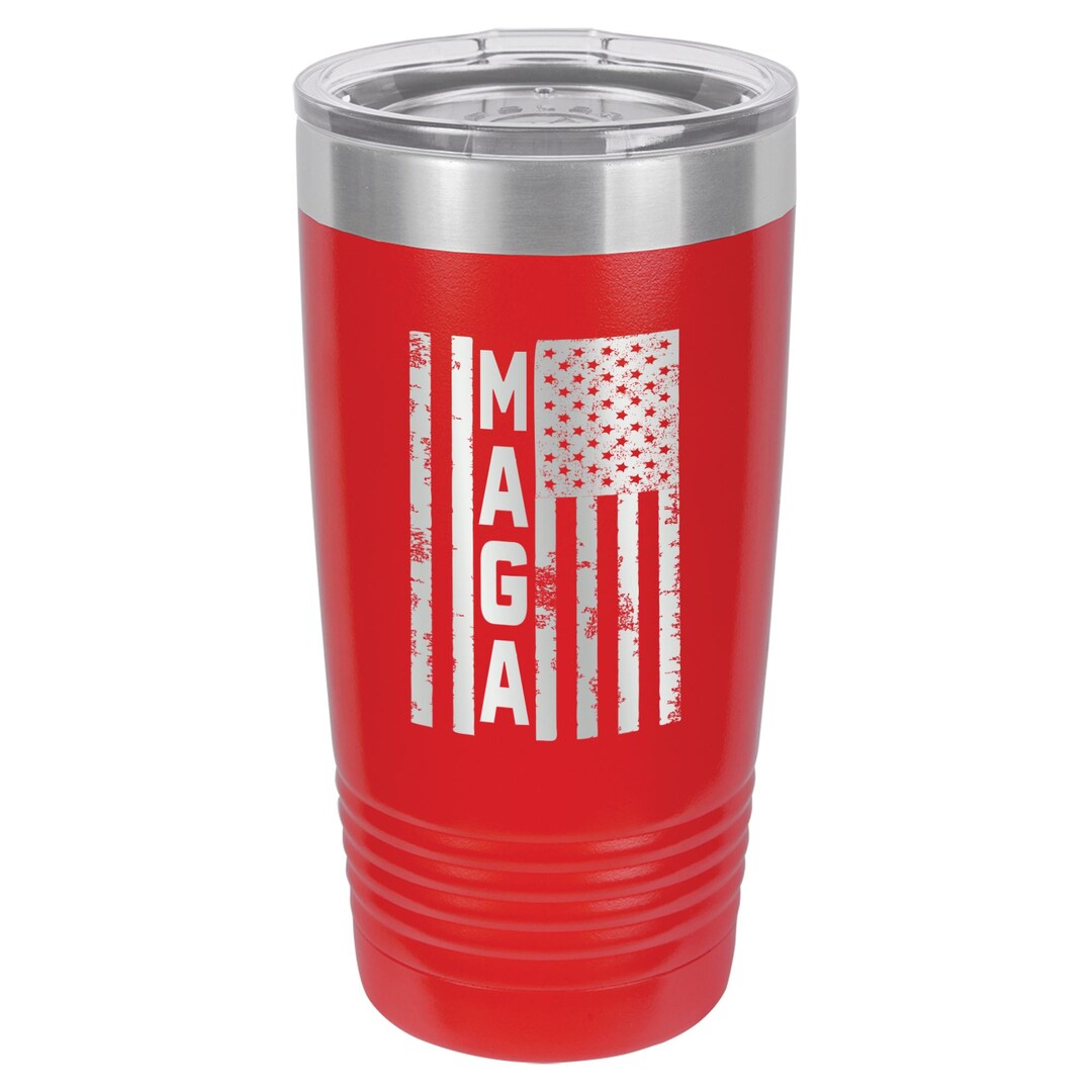 RUSTIC MAGA FLAG Insulated Tumbler With Lid, Republican Drinkware ...