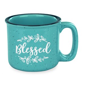 BLESSED Sand Etched Ceramic Camp Mug, Special Friend Gift, Gift Idea ...