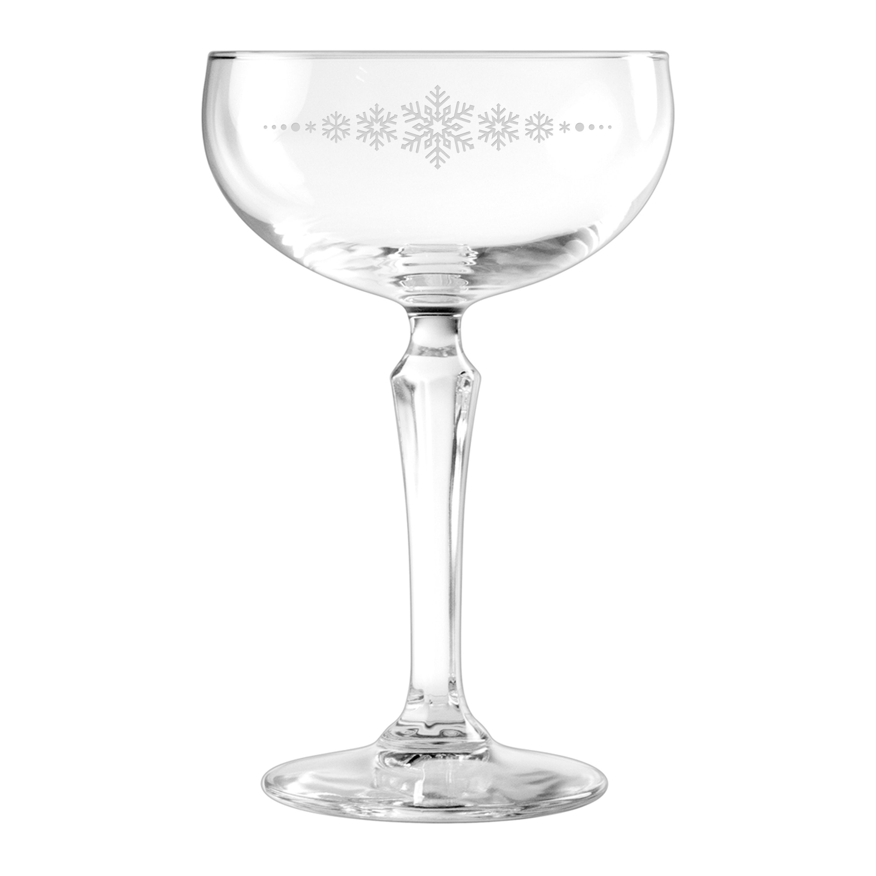 CHRISTMAS DRINKWARE Snowflake Band Cocktail Coupe, Festive Christmas ...