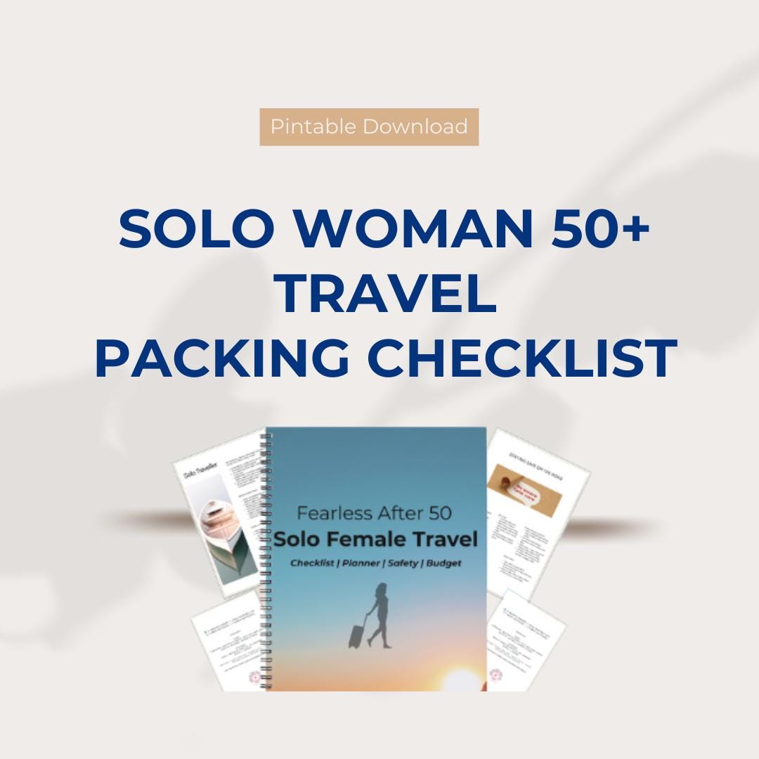 Simple Travel Checklist | Solo Female 50+ | Digital Download - Etsy