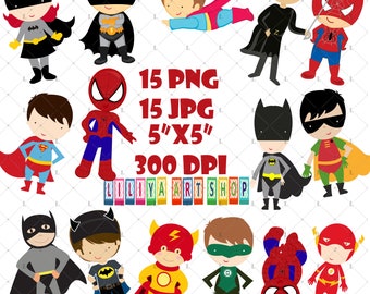 Superhero clipart | Etsy