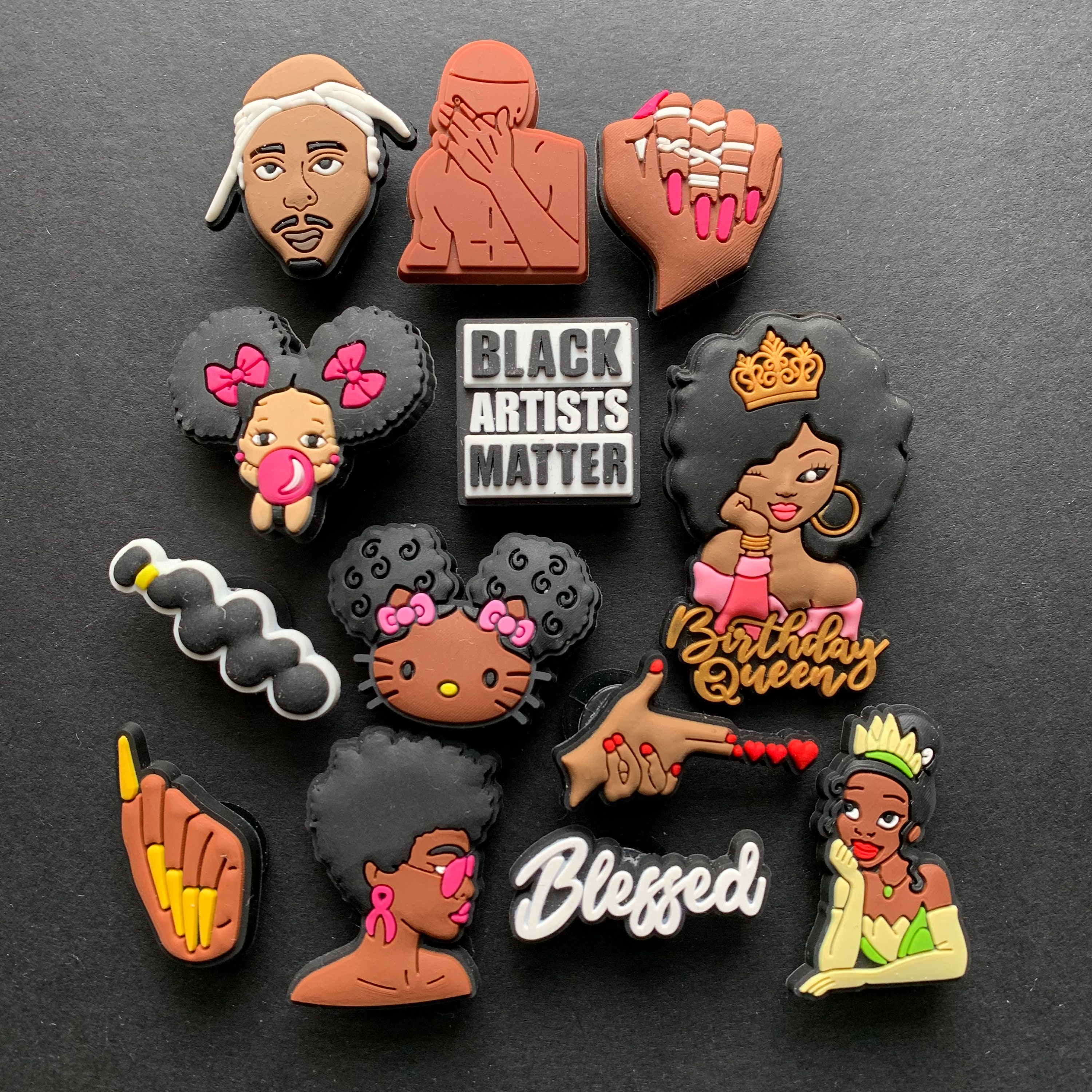 Croc Charms Assorted Black Girl Boy Croc Charms Charms Kids Adult ...