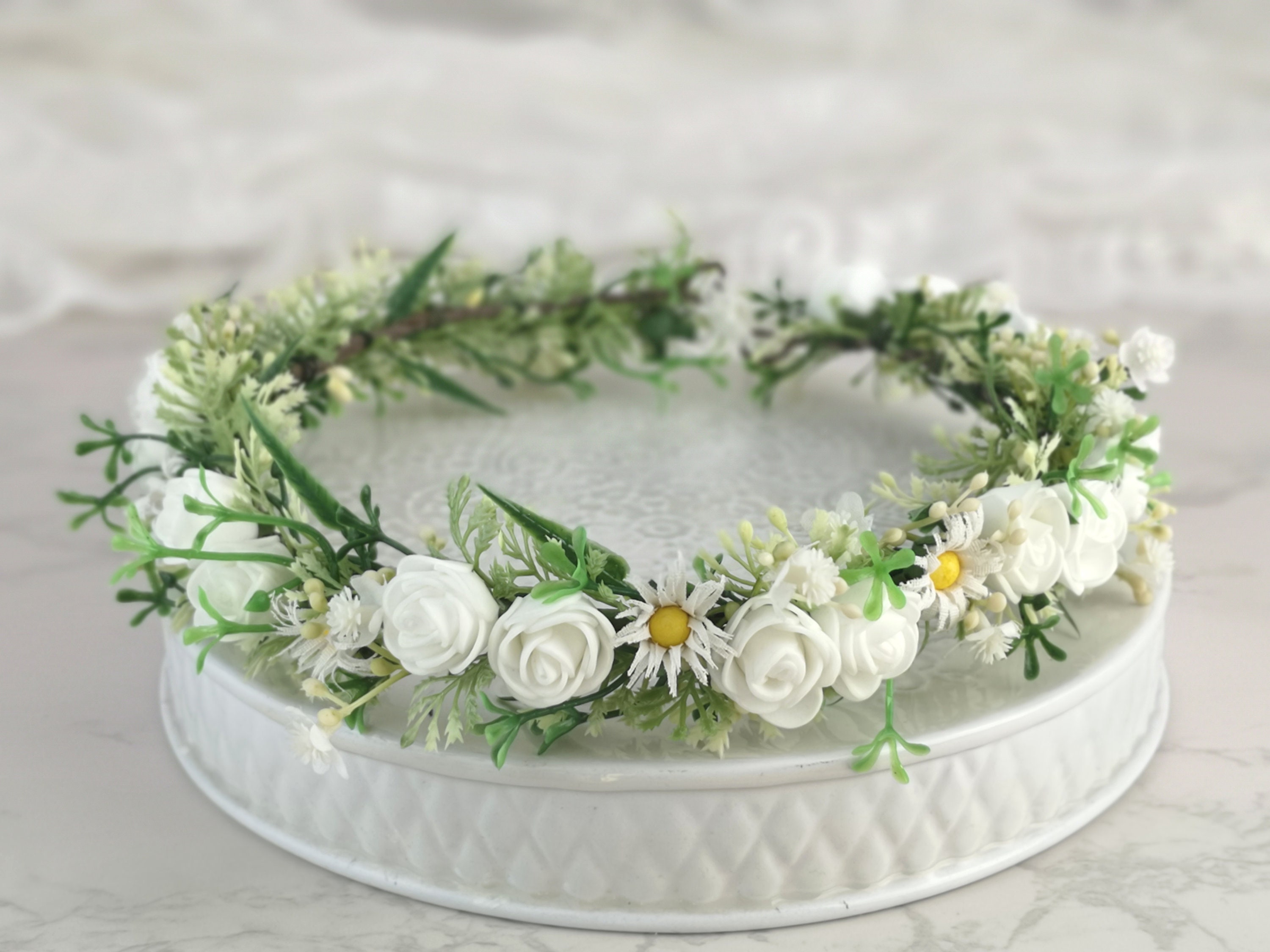 Flower Crown Flower Wreath Flower Crown Bridal Wreath Hair | Etsy