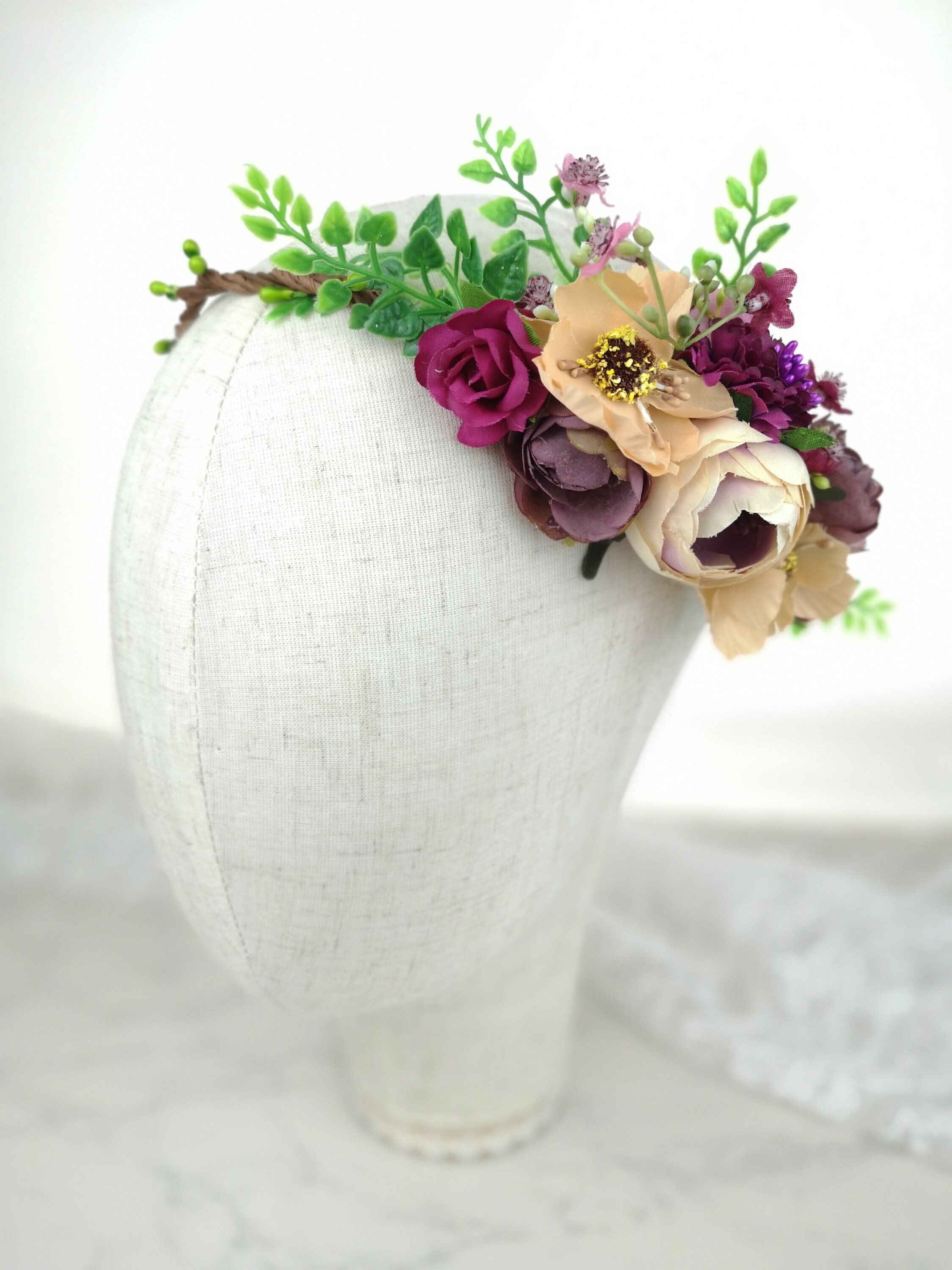 Flower Crown Flower Wreath Flower Crown Bridal Wreath Hair | Etsy