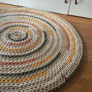 Boho Style Carpet to Warm up the Living Room or Bedroom, Round Rug in ...