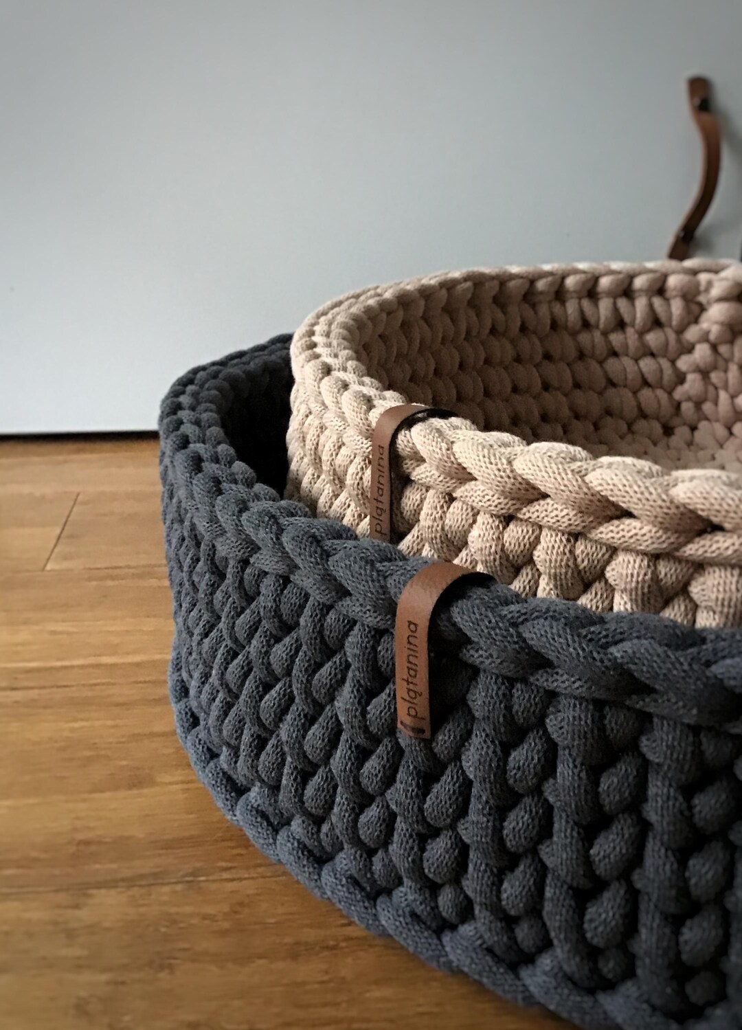 Set of 2 Chunky Baskets for Cats and Dogs, Large and Stable Pet ...