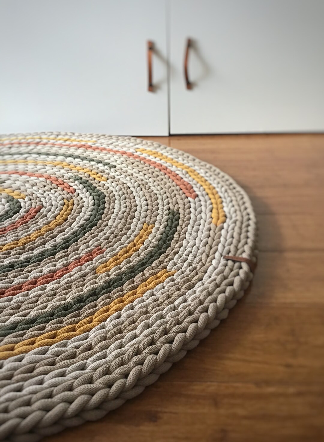 Boho Style Carpet to Warm up the Living Room or Bedroom, Round Rug in ...