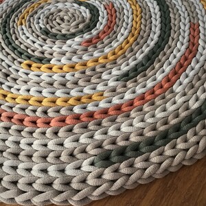 Boho Style Carpet to Warm up the Living Room or Bedroom, Round Rug in ...