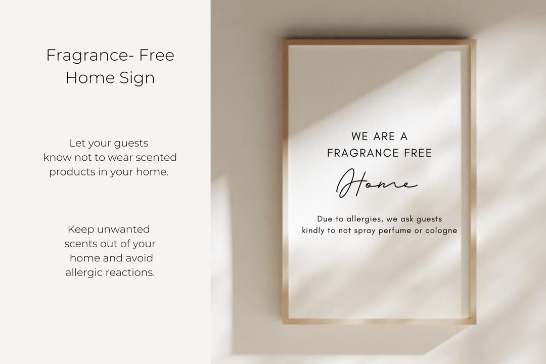 Allergy Home Sign | No Perfume | Fragrance Free | Allergy Sign ...
