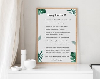 Pool Rules Sign - Etsy