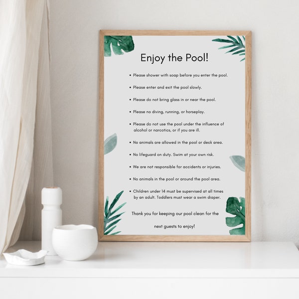Pool Rules Sign - Etsy