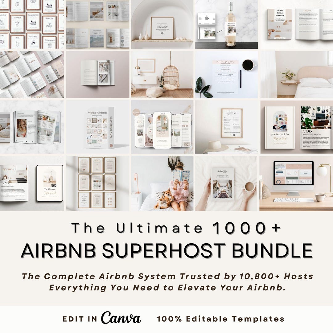 Airbnb Superhost Bundle: Welcome Book, Airbnb Signs, Canva Templates ...