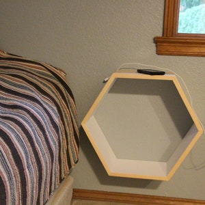 Nightstand, Large Hexagon Shelves With Two Colors, Honeycomb Shelf ...