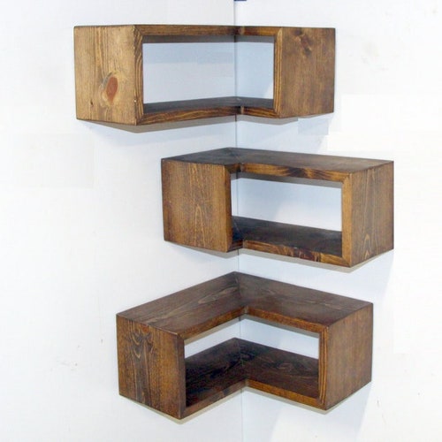 Floating Wrap Around Wall Shelves Wall Mounted Mitred Corner - Etsy